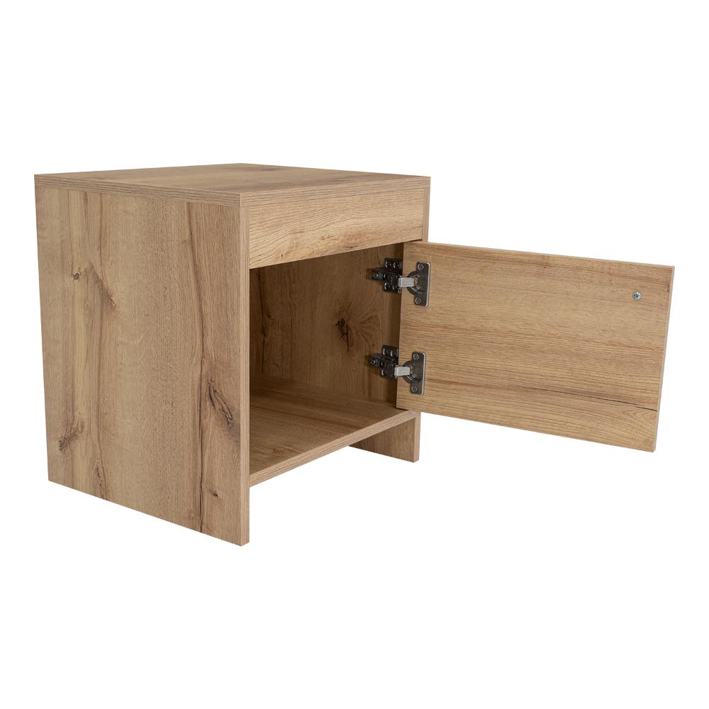 Mesa de Noche Tutto, Café Claro, con Cajón Para Guardar Objetos Ideal ...